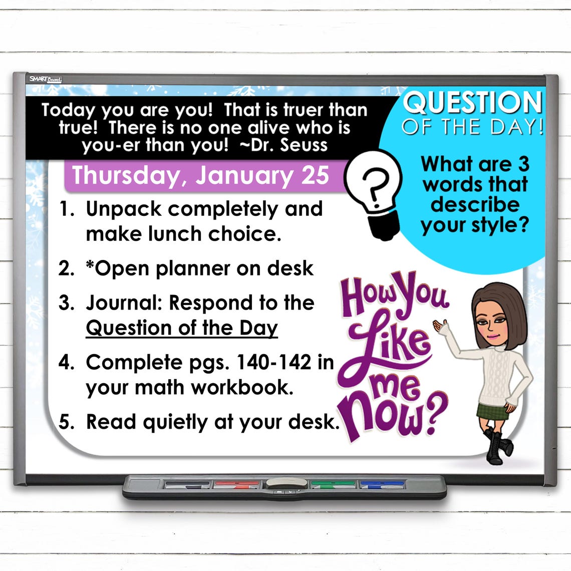 Morning Slides for Teachers Template, Morning Meeting Slides, Daily ...