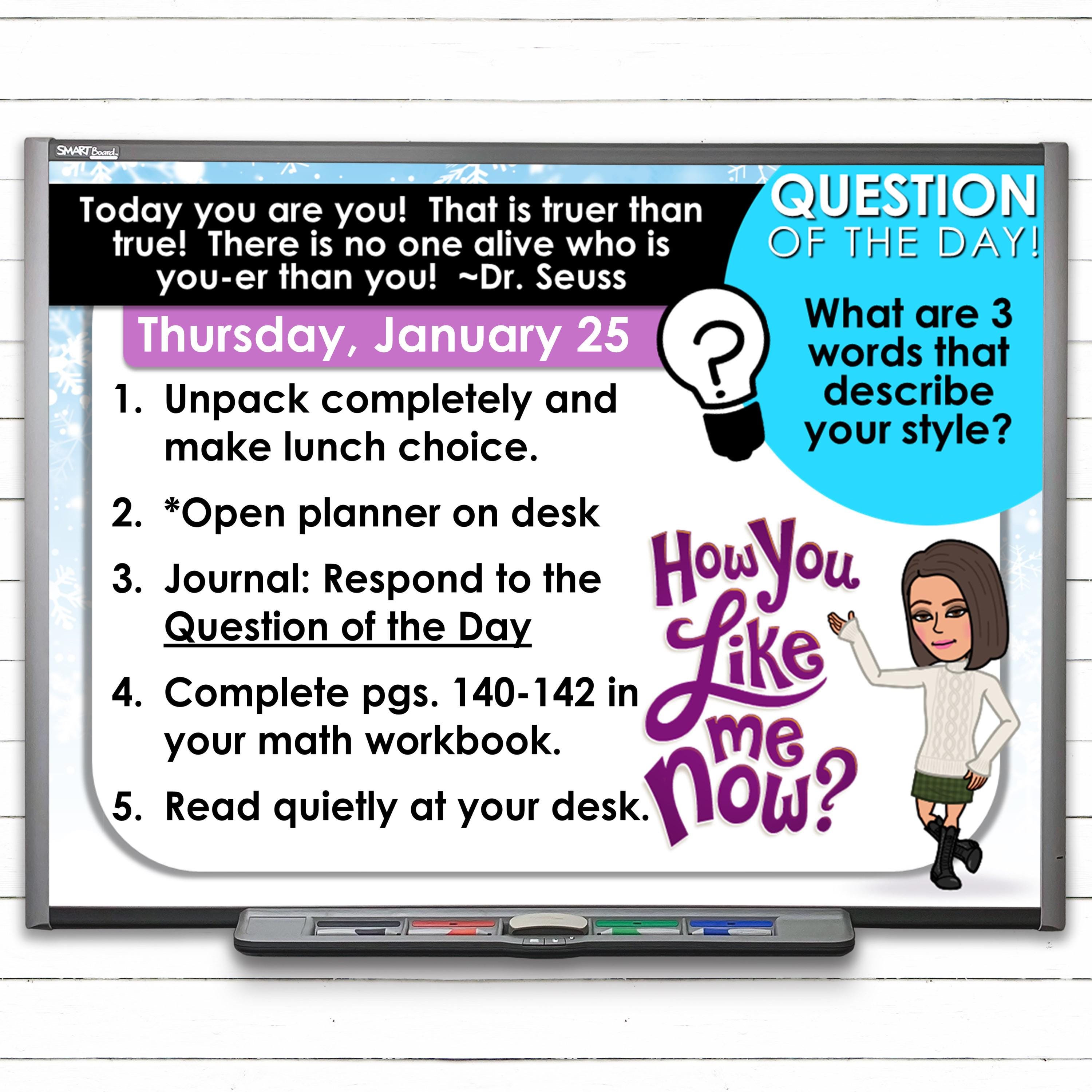 Morning Slides for Teachers Template, Morning Meeting Slides, Daily ...