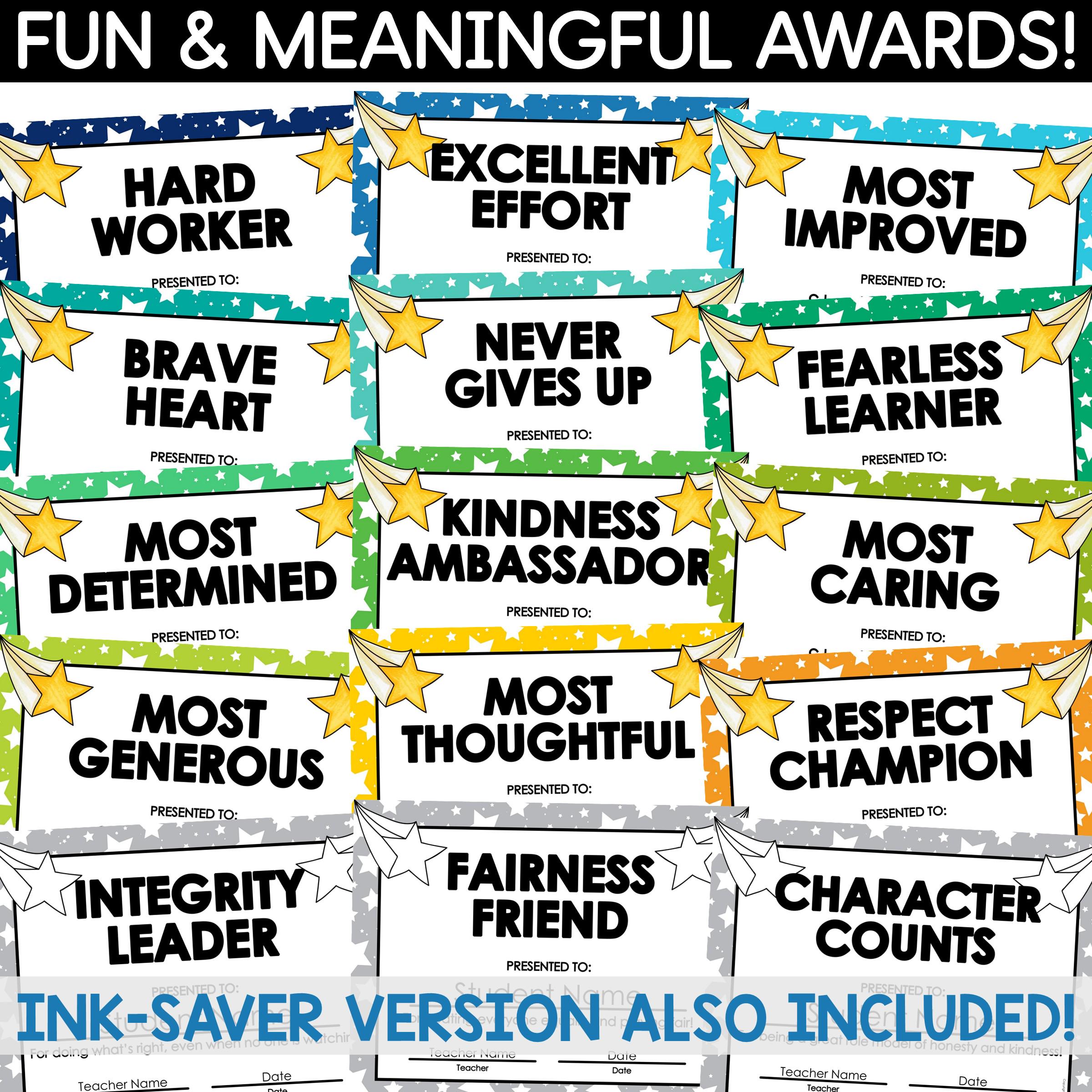 End of Year Awards Ceremony, Editable Superlative Awards for Teachers ...