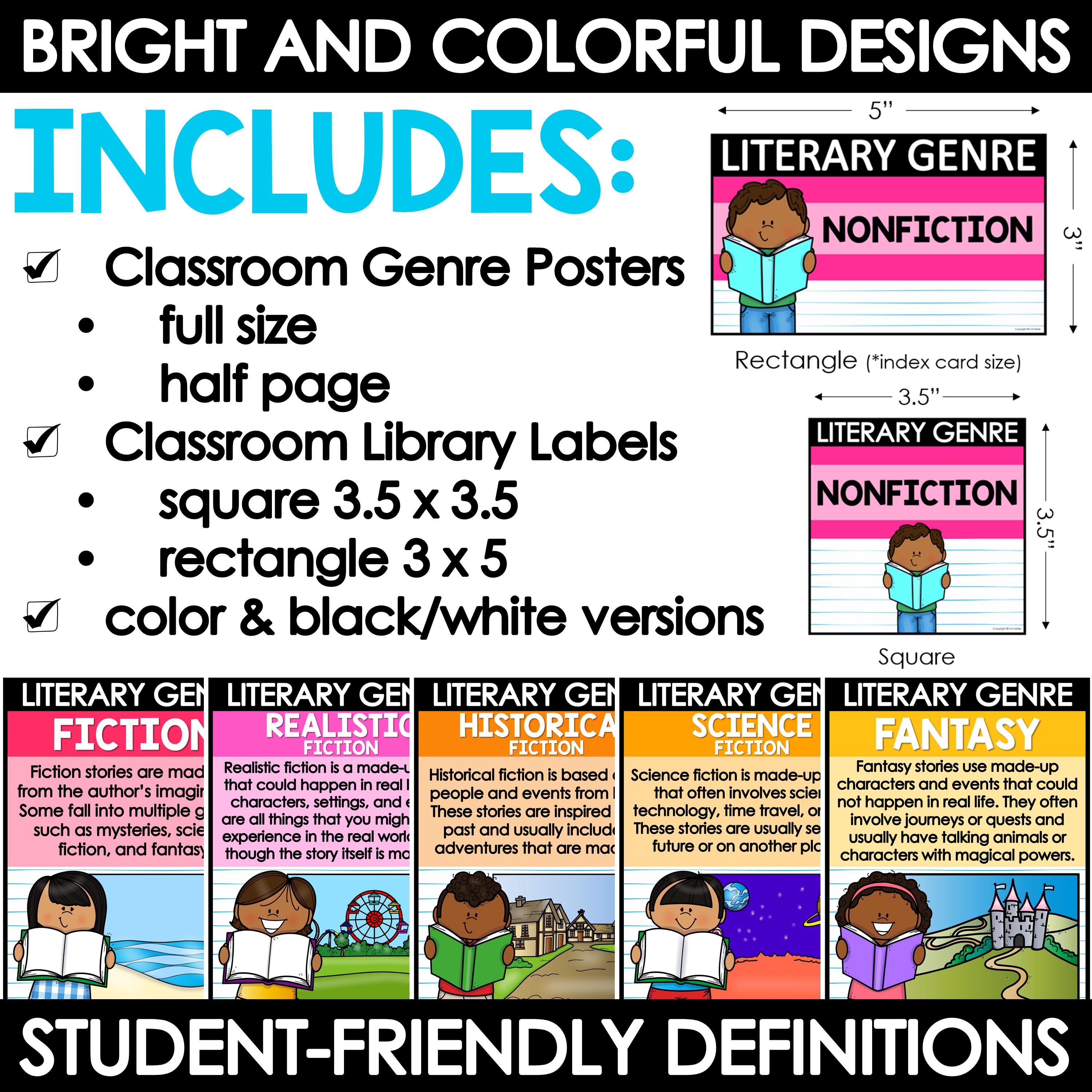 Reading Genre Posters With Classroom Library Labels | Genre Posters ...