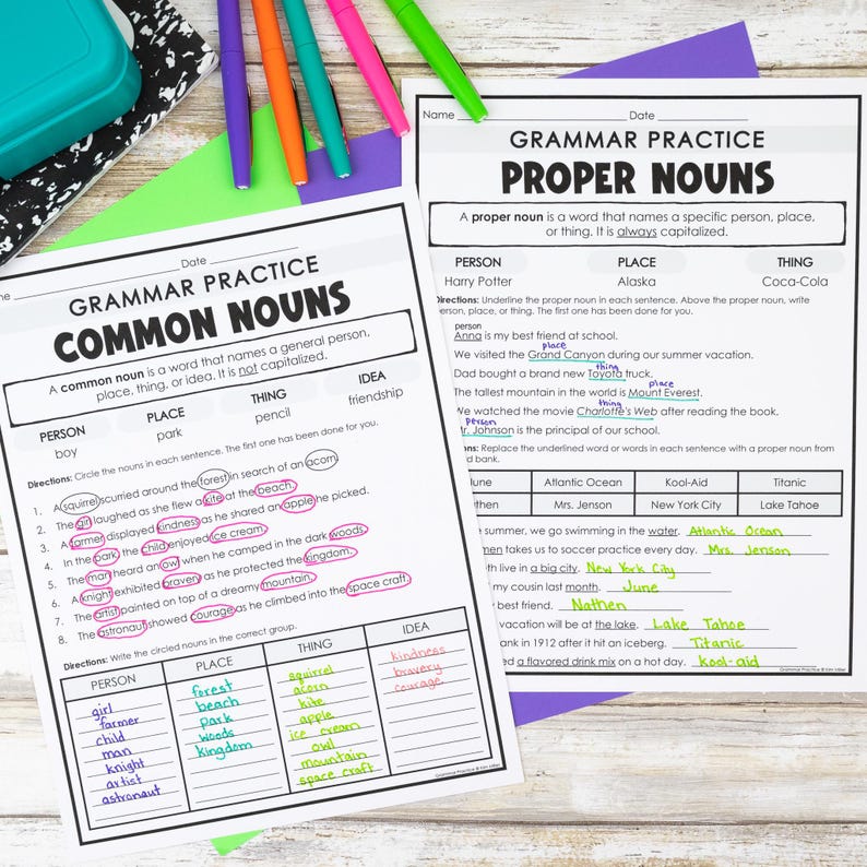 Parts of Speech Printable Worksheets, English Grammar Printable ...