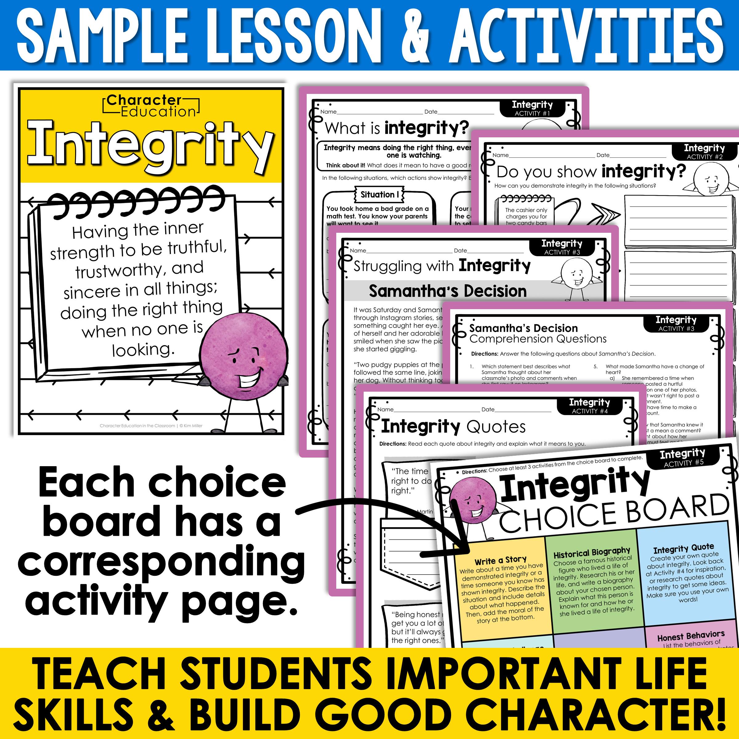 Character Education Social Emotional Learning Activities for Classroom ...