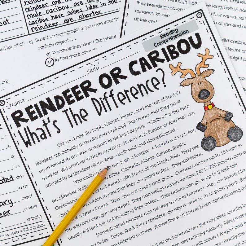 Christmas Math Reading Writing Worksheets | No Prep 4th–5th Grade ...
