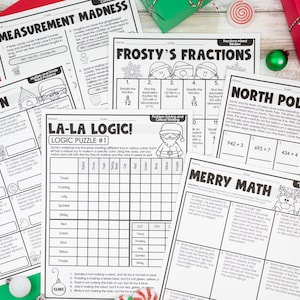 Christmas Math Activities Worksheets Printables, No Prep Activities ...