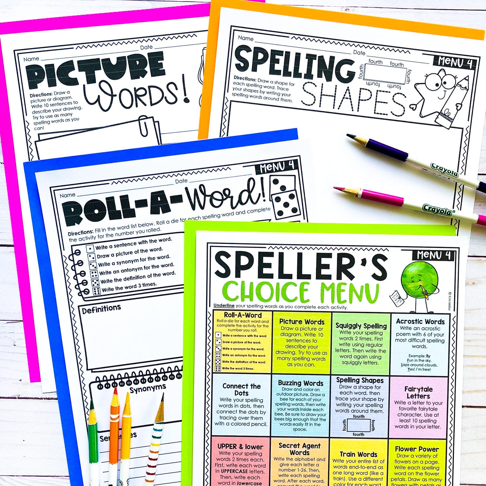 Spelling Word Work 3rd 4th 5th Grade Spelling Practice Activities ...