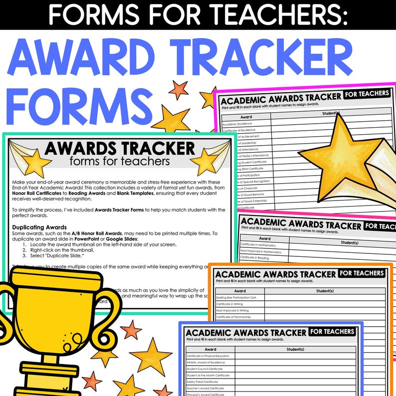 End of Year Academic Awards, Student Achievement Certificates for ...