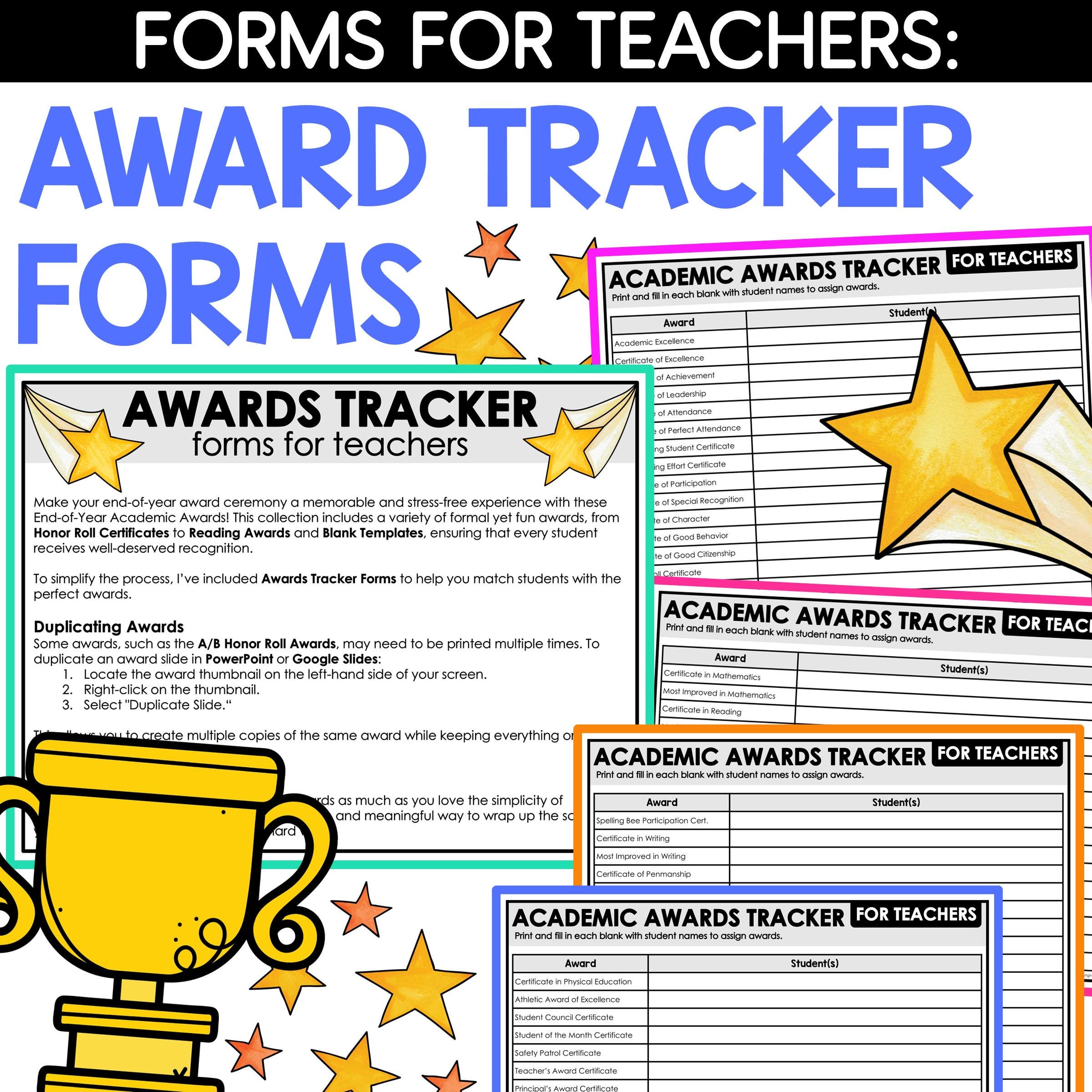 End of Year Academic Awards, Student Achievement Certificates for ...