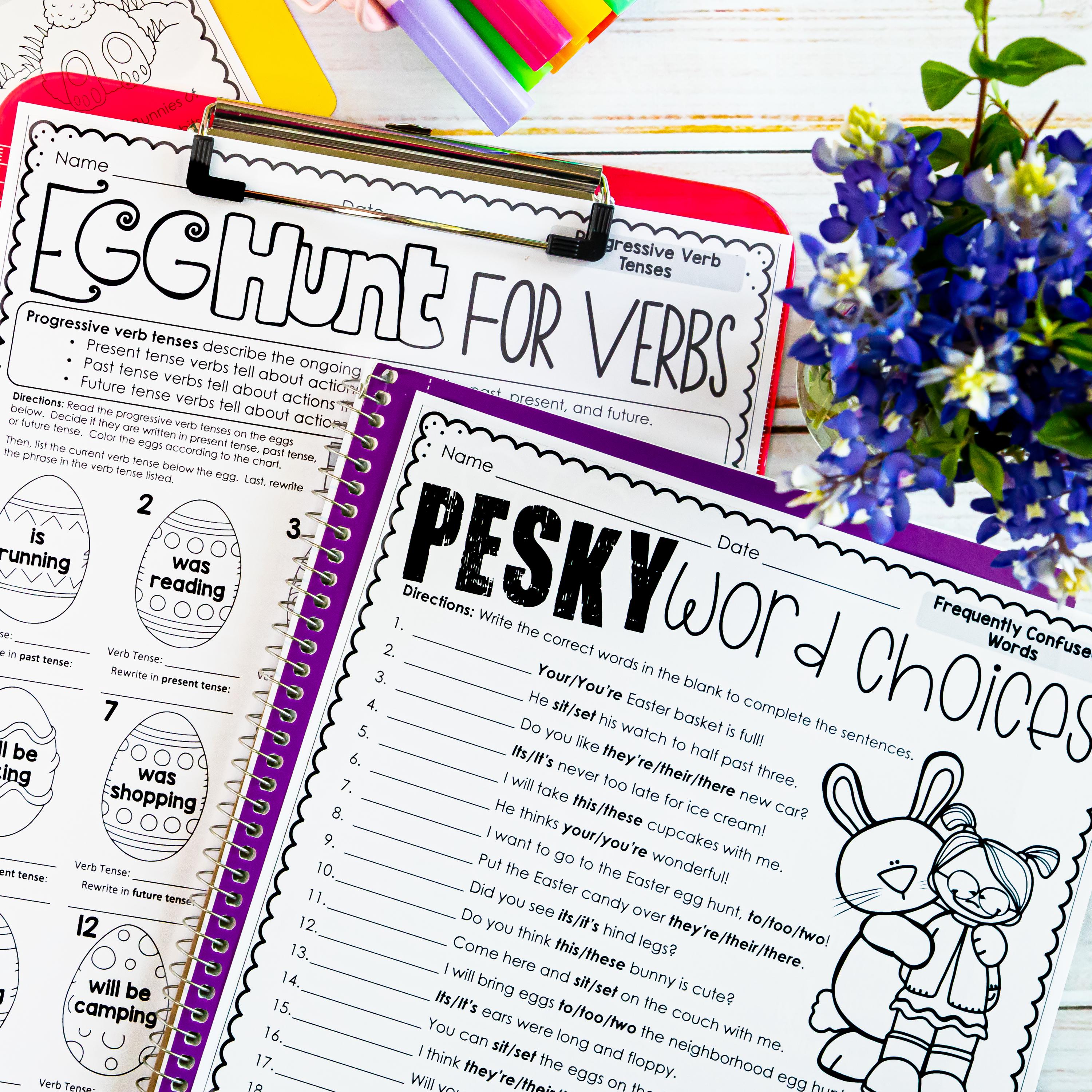 Easter Activities Math Reading Writing Worksheets Printables, No Prep ...