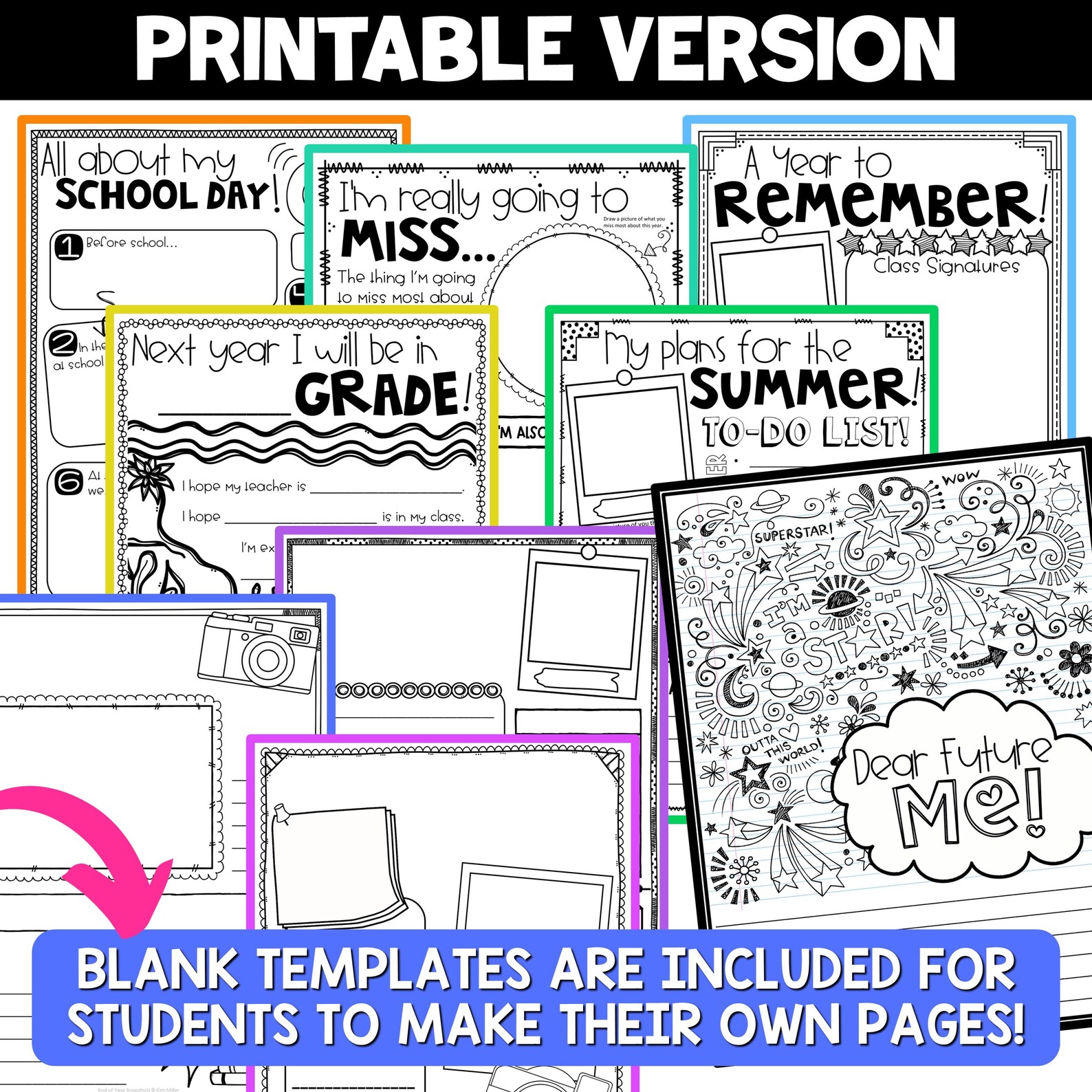 End of the Year Memory Keepsake Book 2nd 3rd 4th 5th Grade | Last Week ...