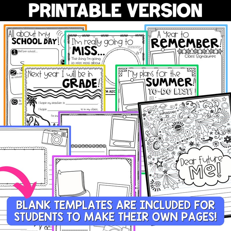 End of the Year Memory Keepsake Book 2nd 3rd 4th 5th Grade | Last Week ...