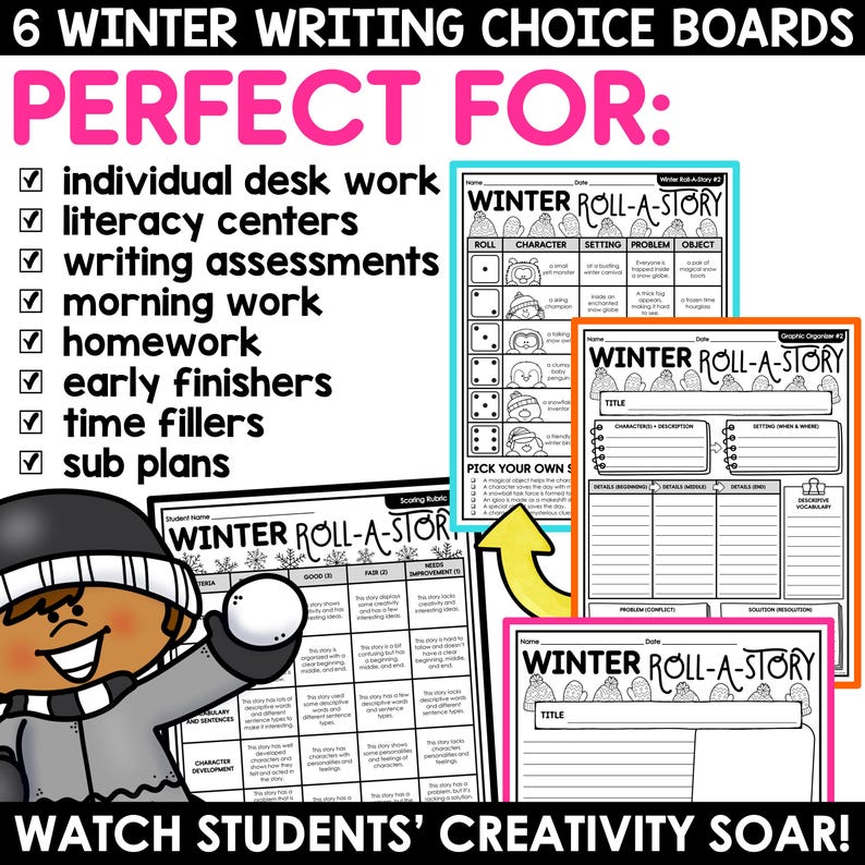 Winter Writing Prompts for Kids Creative Writing Prompts Worksheets ...