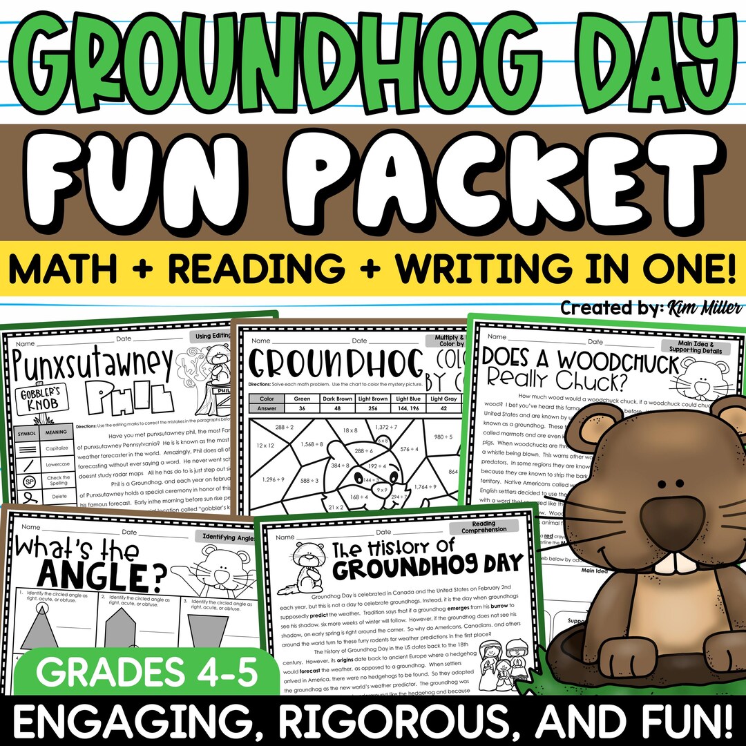 Groundhog Day Activities for 4th 5th Grade | Math, Reading ...