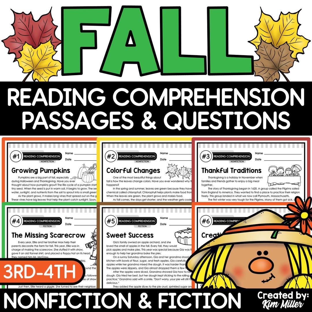 Fall Autumn Reading Comprehension Worksheets | Reading Strategies ...