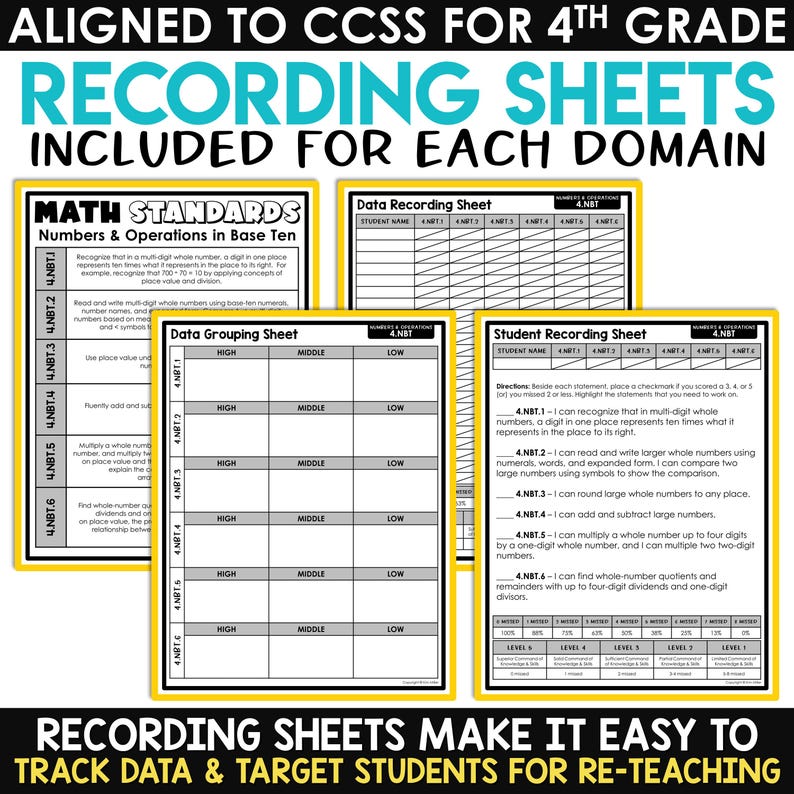 4th Grade Math Worksheet, 4th Grade Math Printable, Fourth Grade Math ...