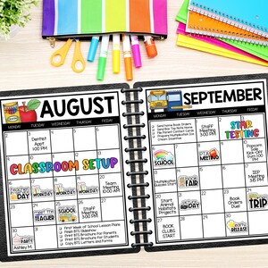 Teacher Calendar 2025-2026 | EDITABLE Monthly Calendar Templates ...