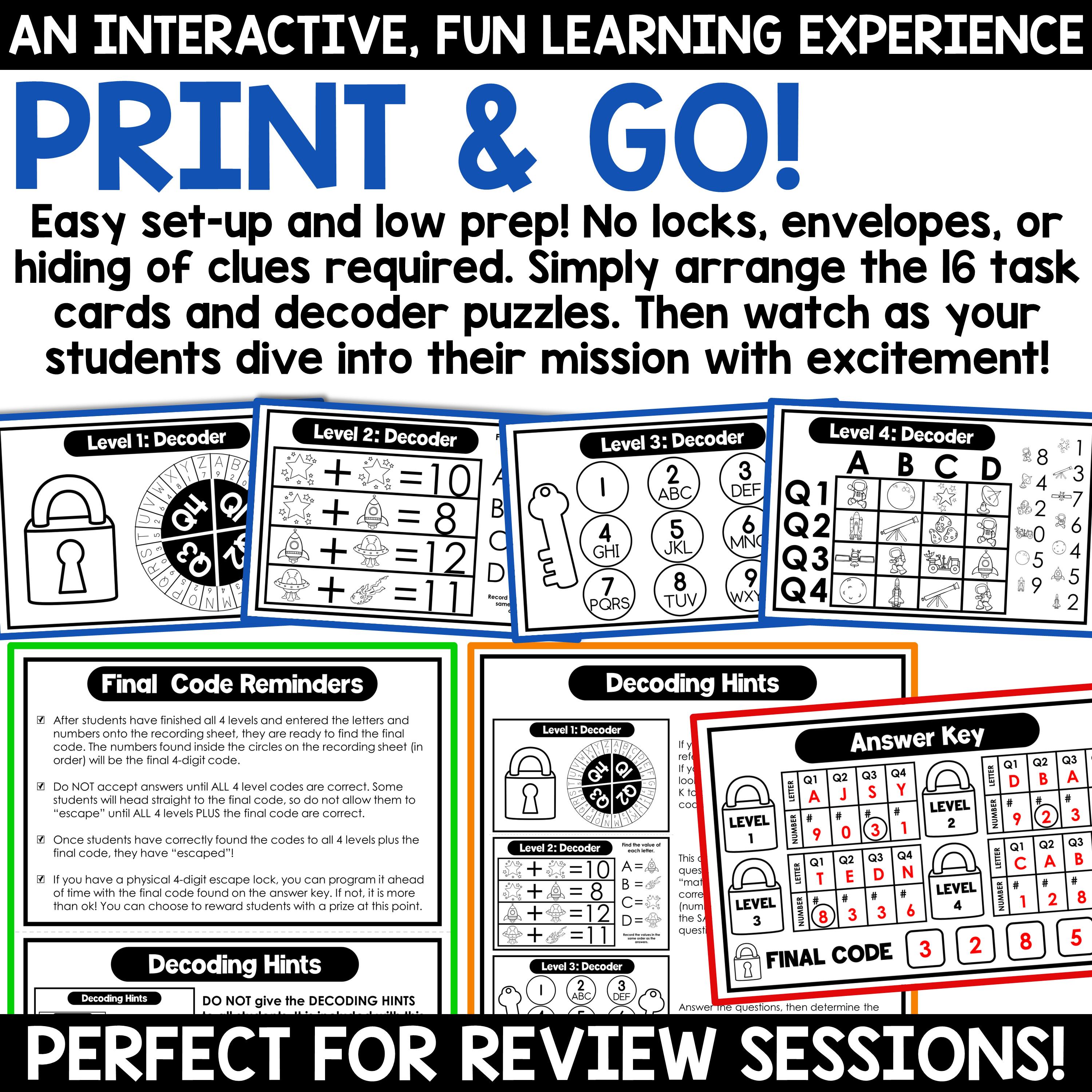 Moon Phases Escape Room Activity, Teaching Phases of the Moon, Science ...