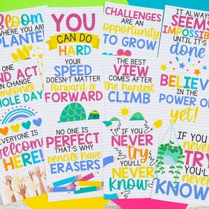 Motivational Posters for Classroom | Bright Decor Rainbow Classroom ...