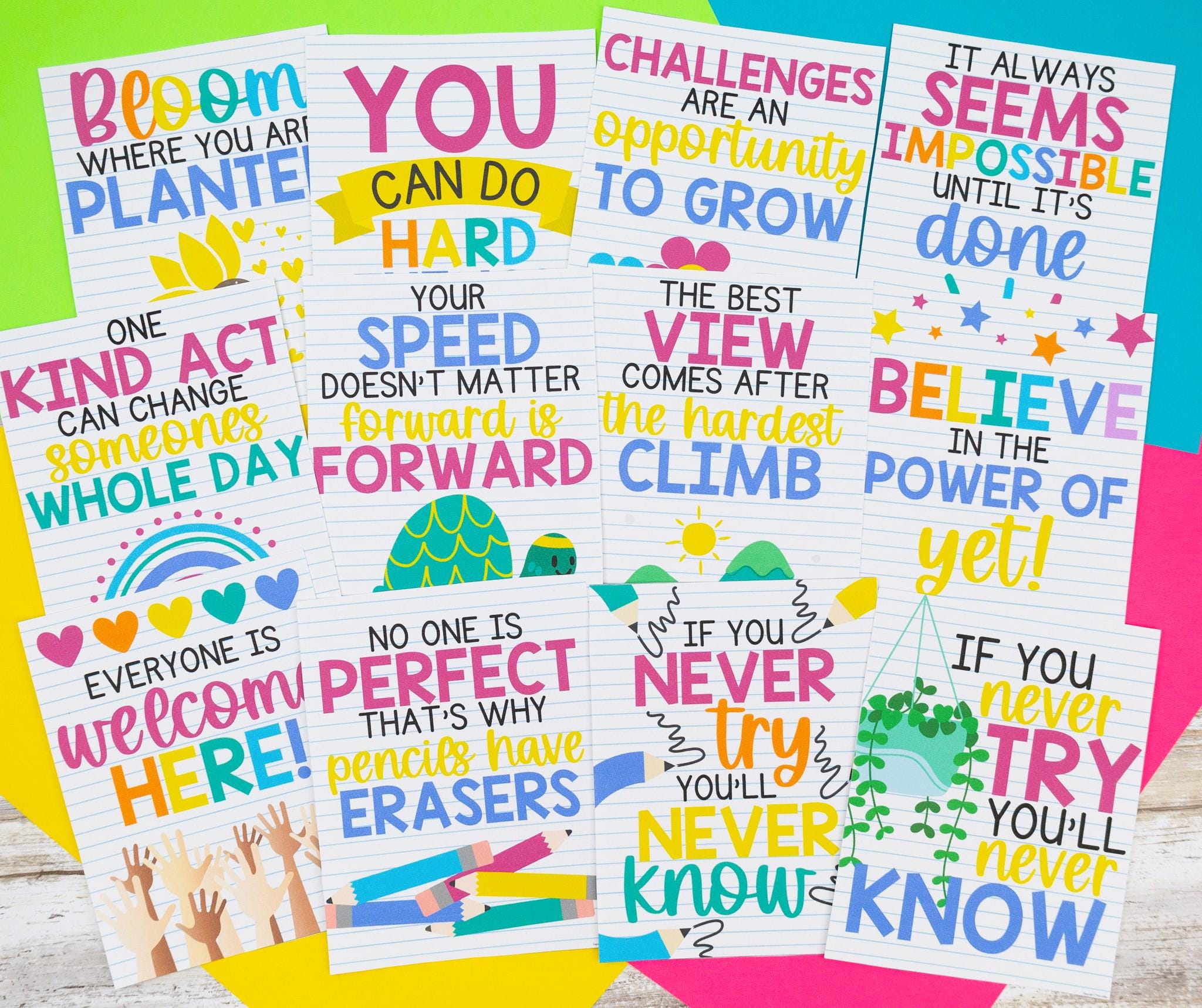 Motivational Posters for Classroom | Bright Decor Rainbow Classroom ...