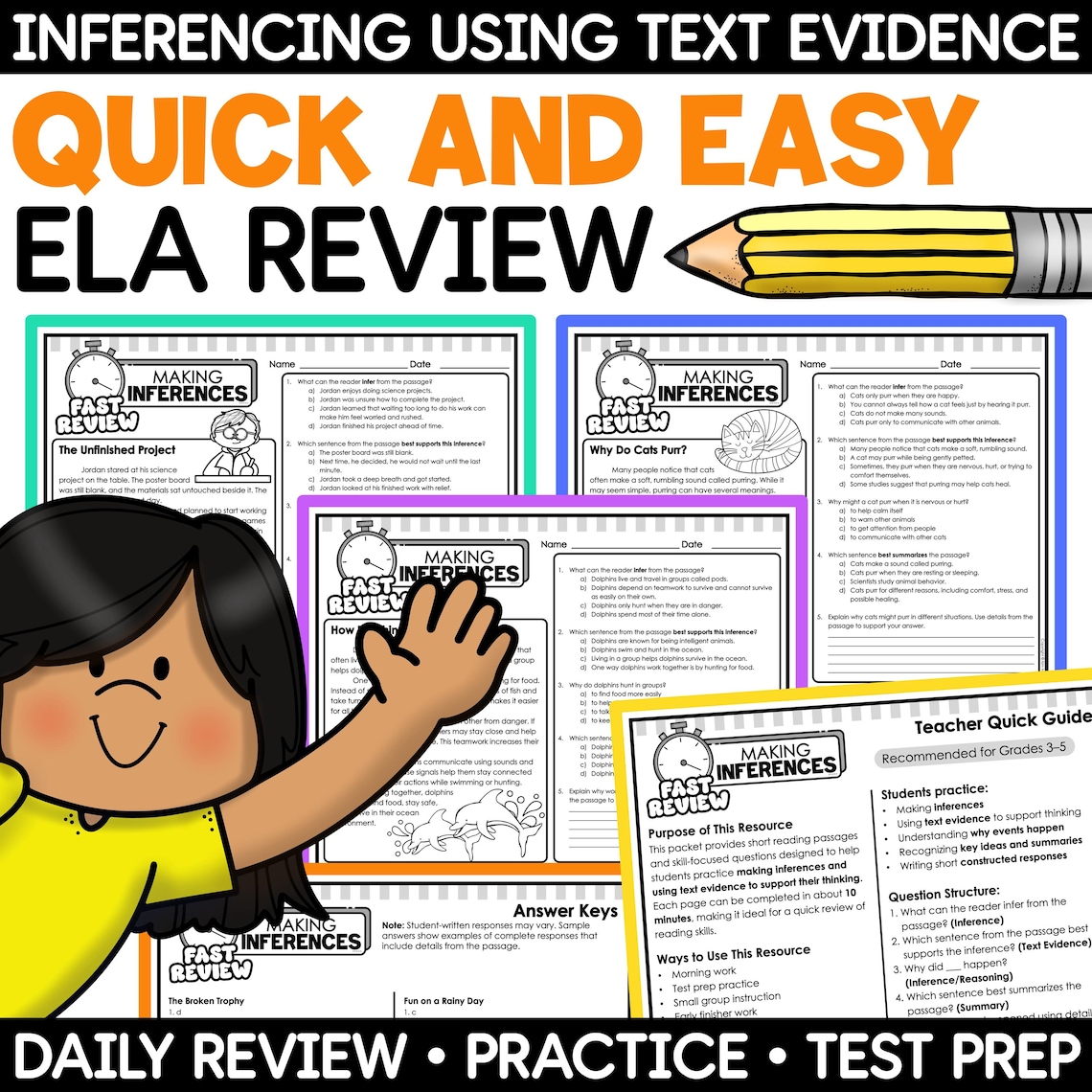 Making Inferences Worksheets, Inferencing Activities, and ELA Test Prep ...