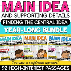 Main Idea and Supporting Details Worksheets Graphic Organizer Central ...