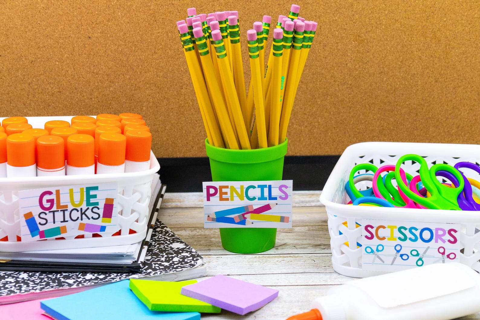 Classroom Supply Labels Bright Decor Rainbow Classroom Decor Classroom ...