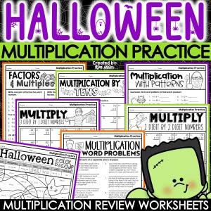 Halloween Activities Multiplication Practice Sheets Fall Math ...