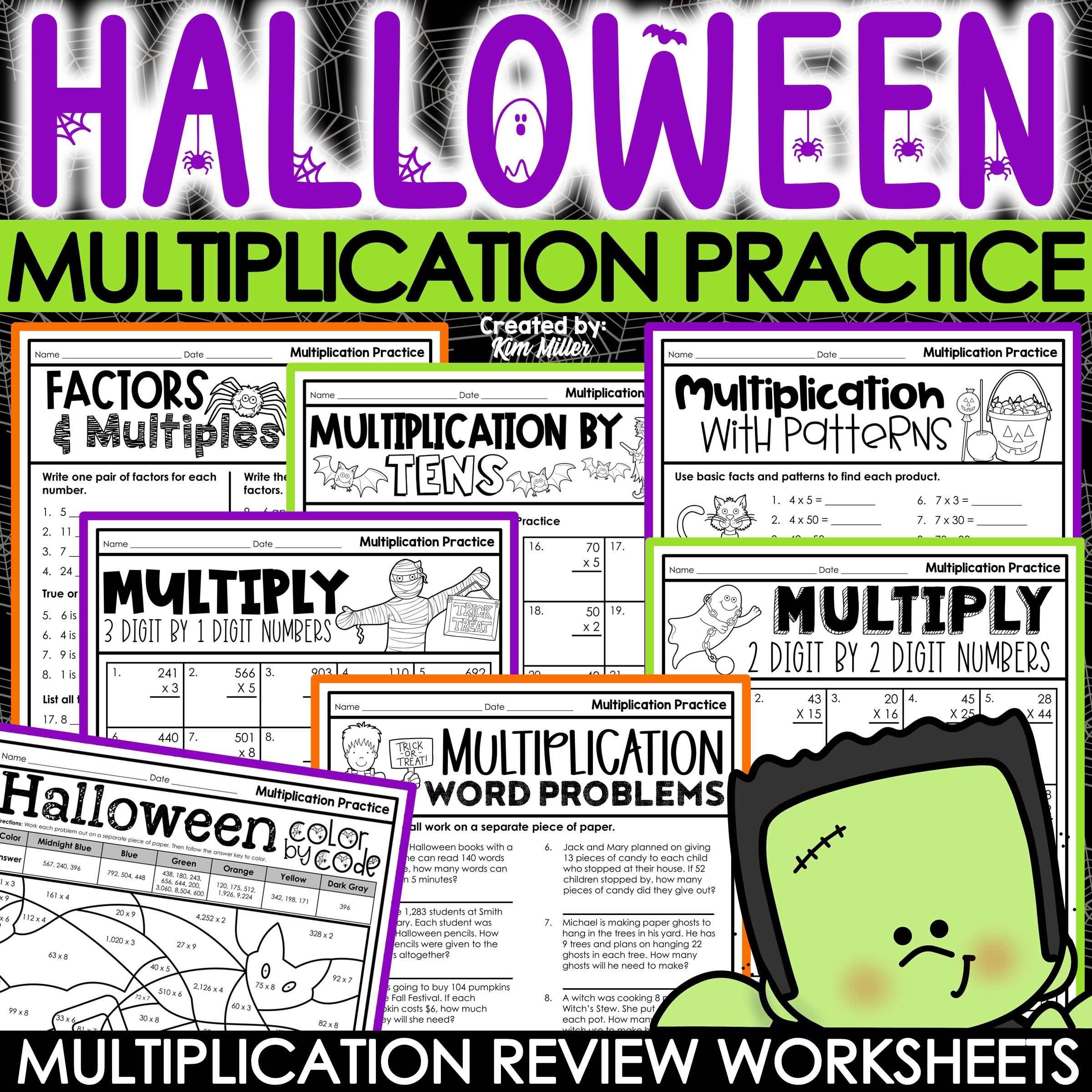 Halloween Activities Multiplication Practice Sheets Fall Math ...
