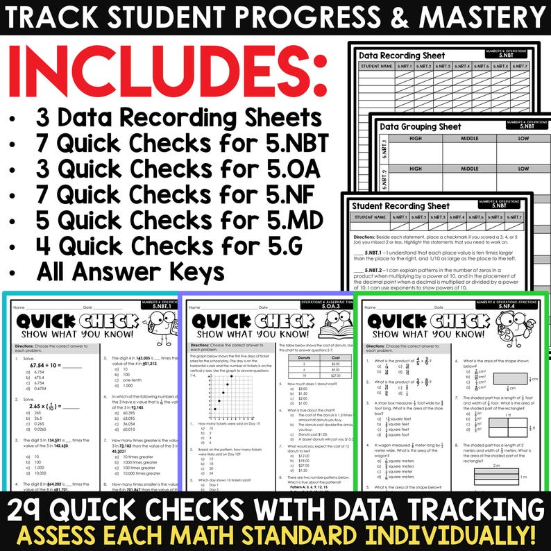 5th Grade Math Worksheet, 5th Grade Math Printable, Fifth Grade Math ...