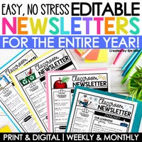 Editable Classroom Newsletter Templates, Weekly or Monthly Newsletters ...