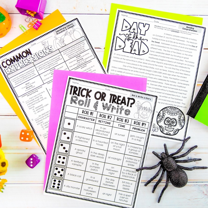 Halloween Activities Math Reading Writing Worksheets Printables, No ...
