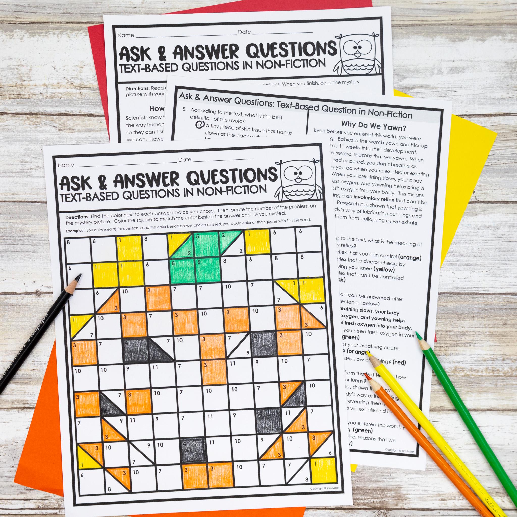 Fall Autumn Reading Comprehension Passages Worksheets Printables 3rd ...