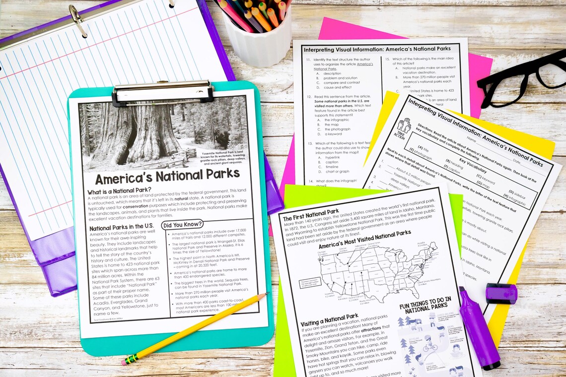 Nonfiction Text Features Worksheets, Informational Text, Reading ...