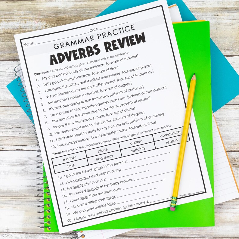 Parts of Speech Printable Worksheets, English Grammar Printable ...