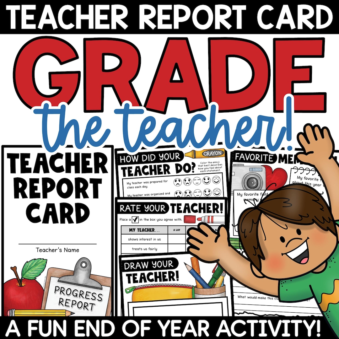 Fun End of Year Activities | Grade the Teacher Report Card | Last Week ...