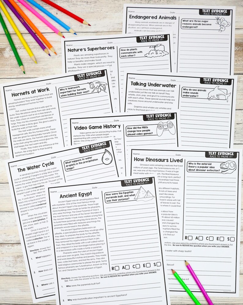 RACES Writing Strategy Anchor Chart Text Evidence Worksheets Reading ...