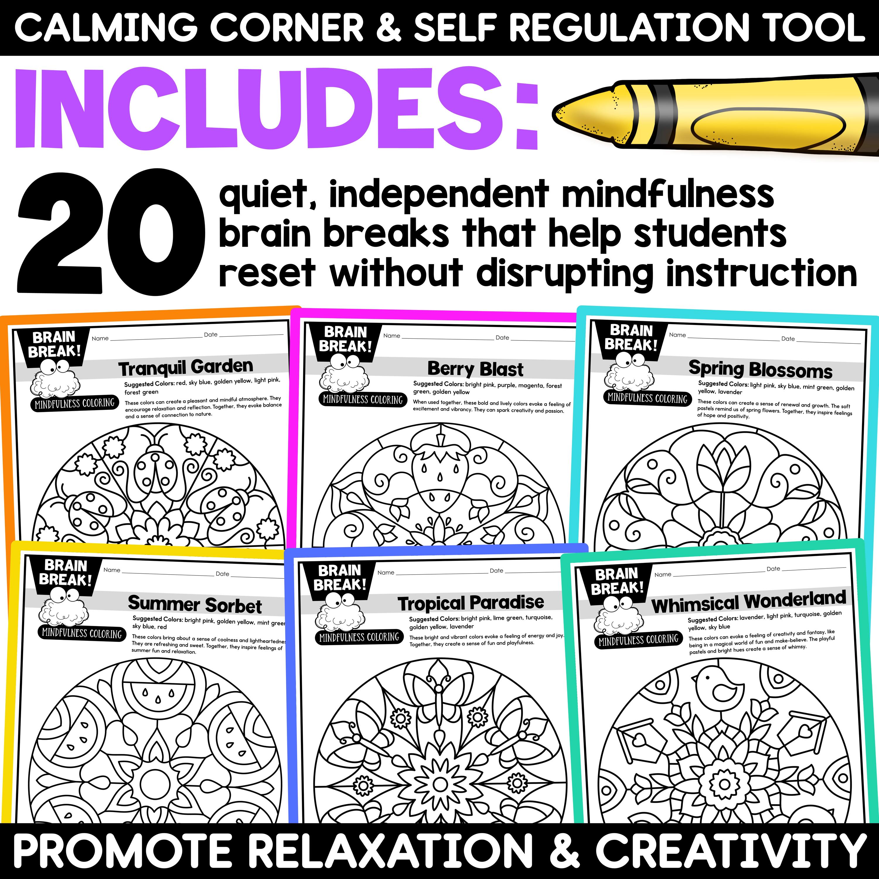 Mindfulness Coloring Pages Activities for Kids | Coloring Pages for ...