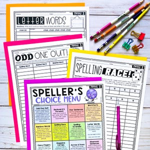 Spelling Word Work 3rd 4th 5th Grade Spelling Practice Activities ...