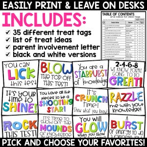 Testing Treat Tags for Teachers Motivational Candy Tags and ...