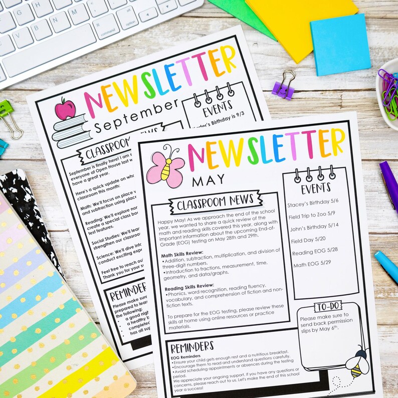 Editable Teacher Newsletter Templates for Parent Communication, School ...