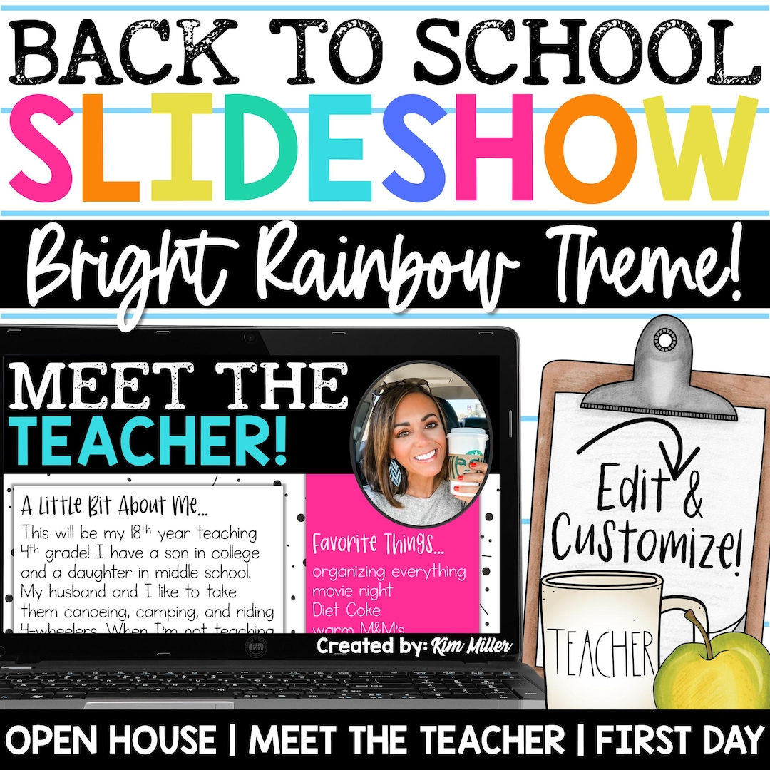 Back to School Slides Templates EDITABLE | Meet the Teacher Slideshow ...