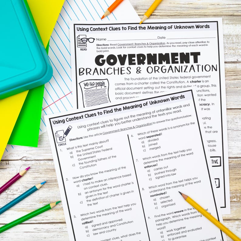 Context Clues Anchor Chart, Vocabulary Worksheets, Reading ...