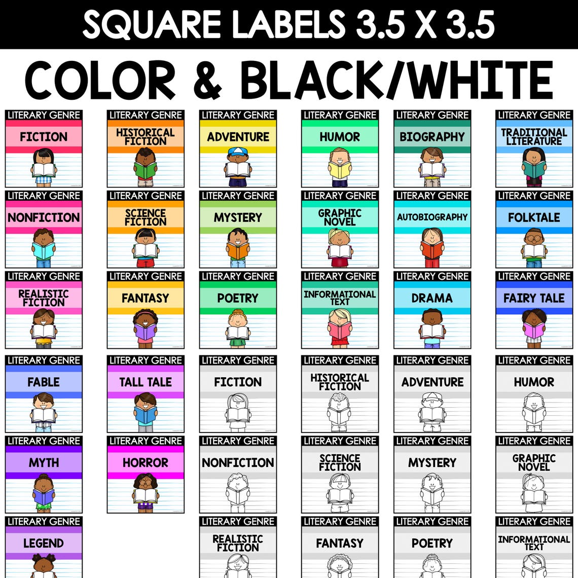 Reading Genre Posters With Classroom Library Labels | Genre Posters ...