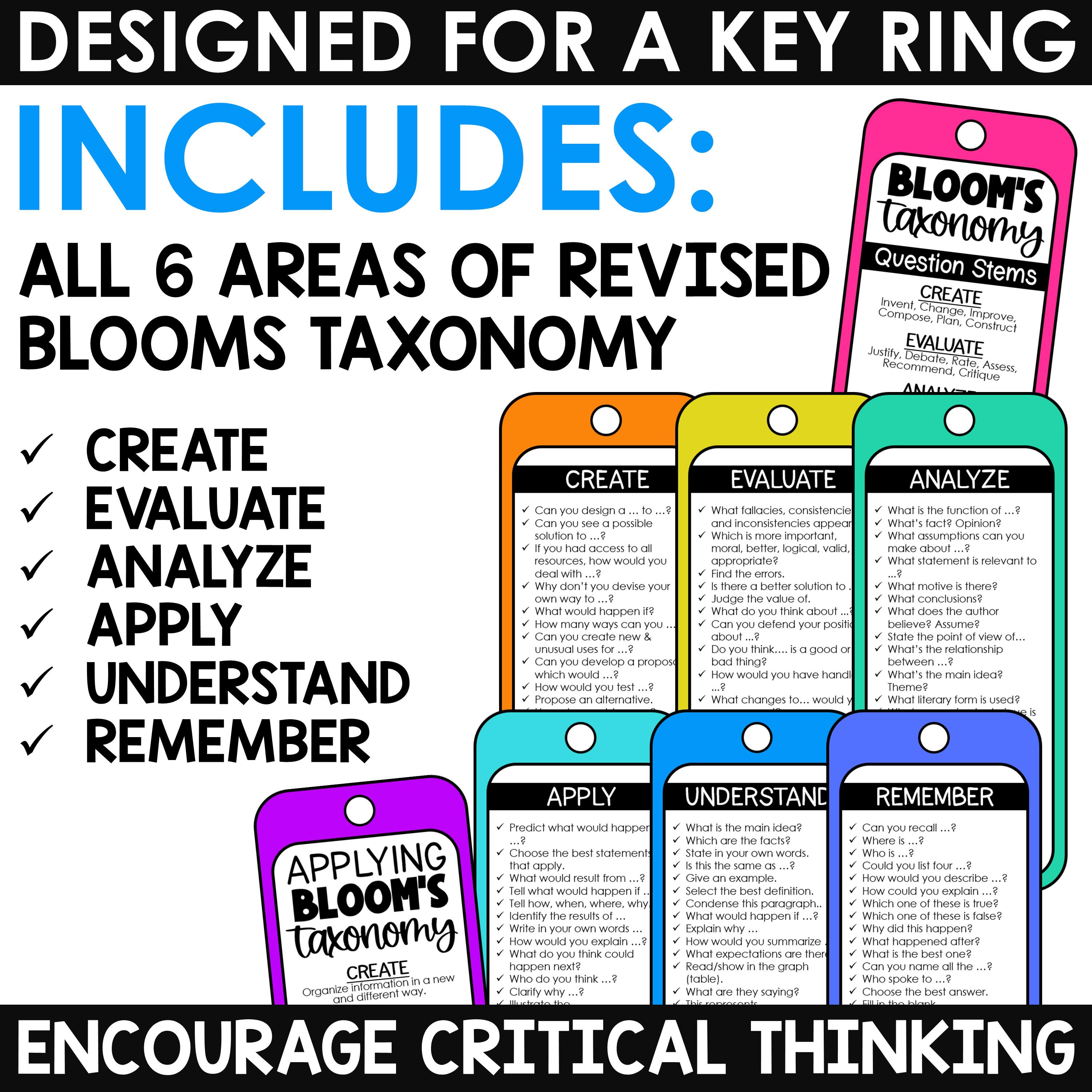 Bloom’s Taxonomy Question Stems | Higher Order Thinking Questions for ...