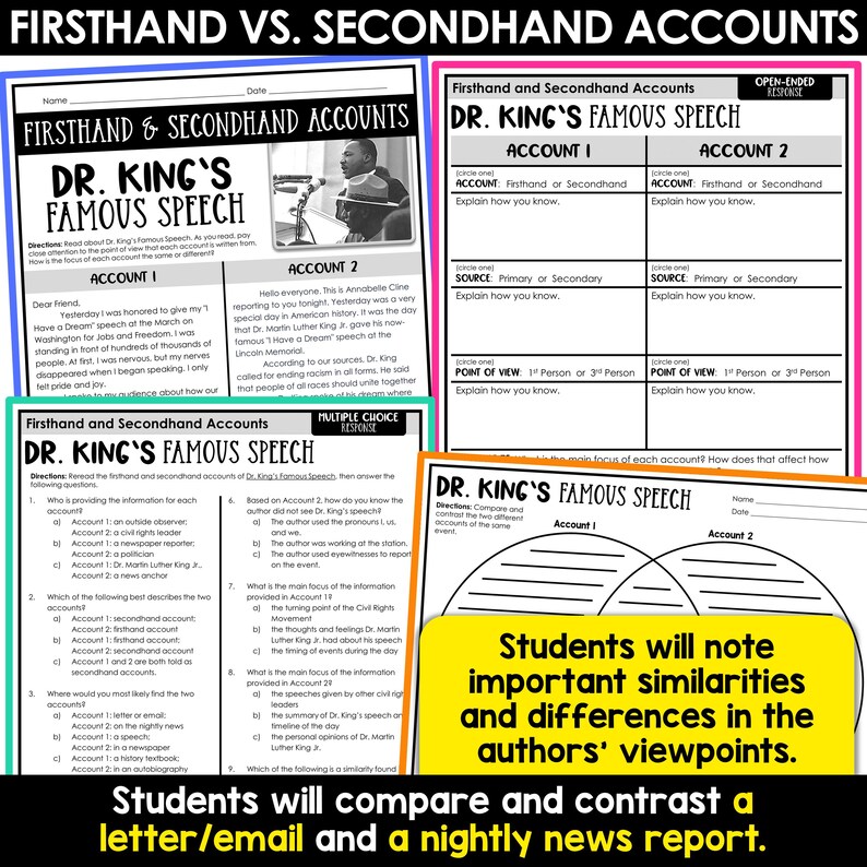 Primary & Secondary Sources Firsthand Secondhand Accounts Nonfiction ...