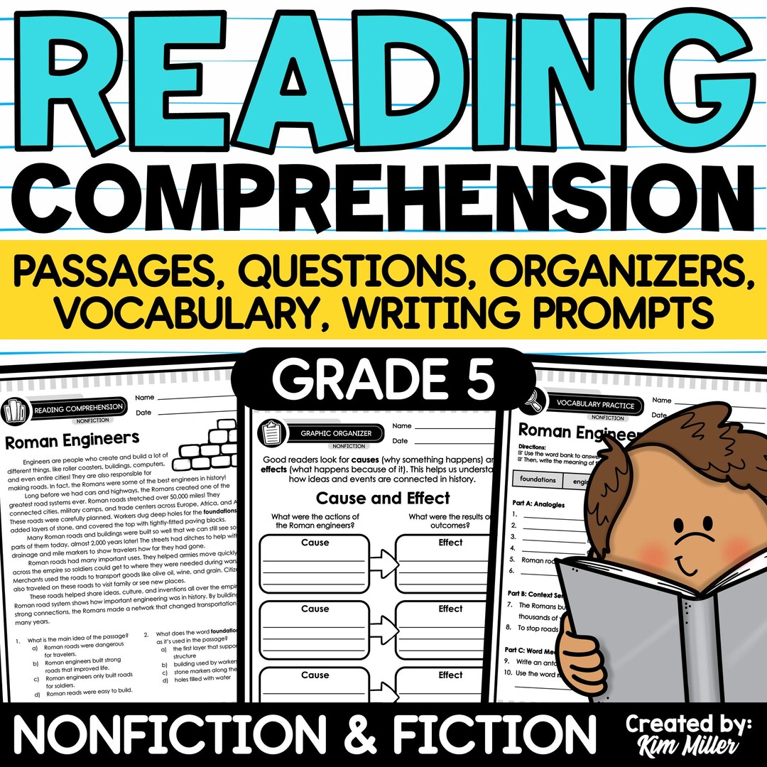 5th Grade Reading Comprehension Passages With Questions, Graphic ...