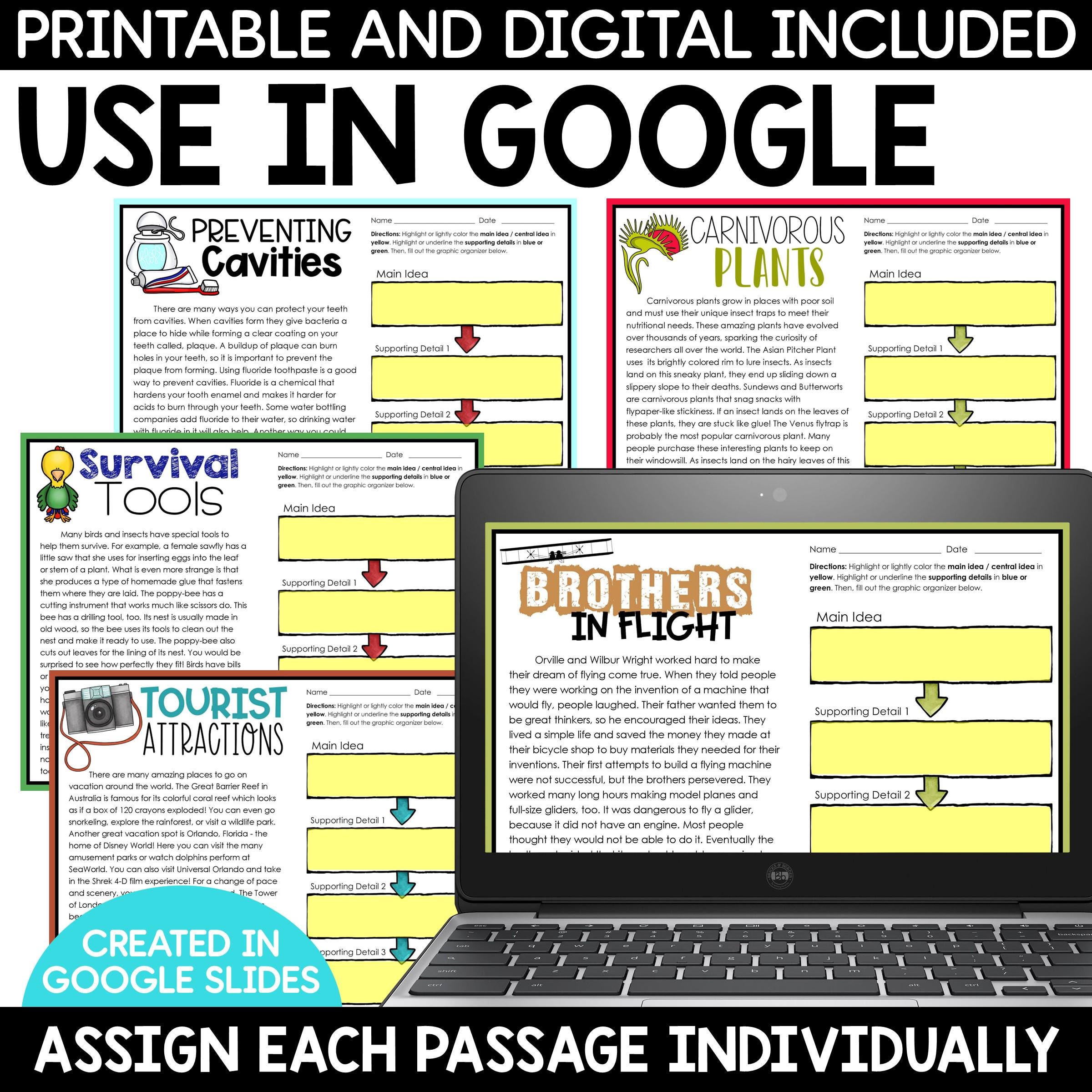 Main Idea and Supporting Details Worksheets 3rd, 4th, 5th Grade ...