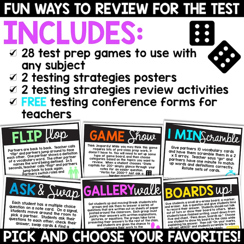Test Taking Strategies & Motivational Games | Classroom Test Prep ...