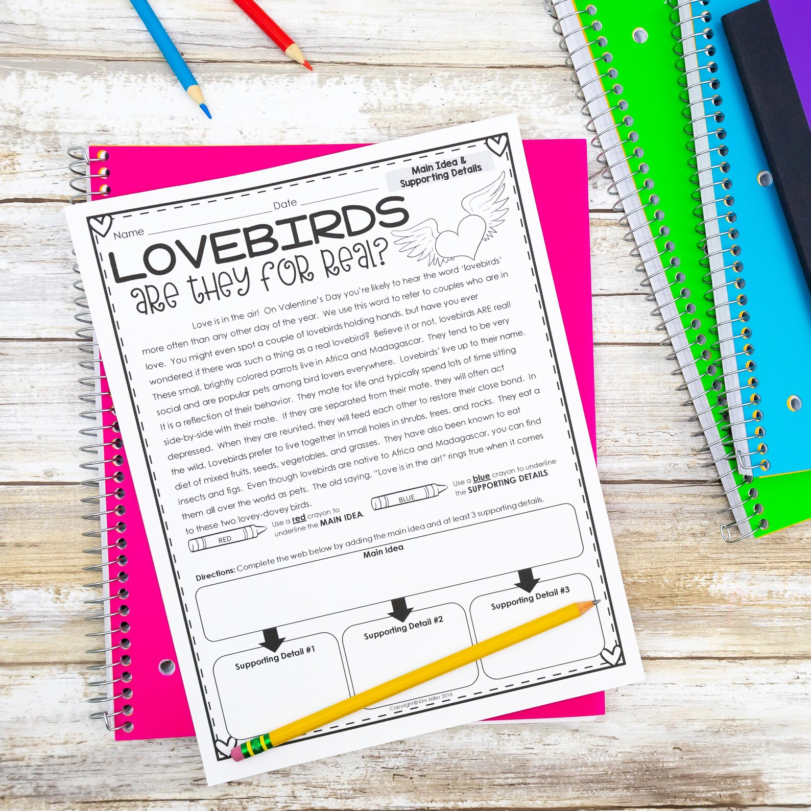Valentine's Day Math & Reading Activities, 4th 5th Grade (instant ...