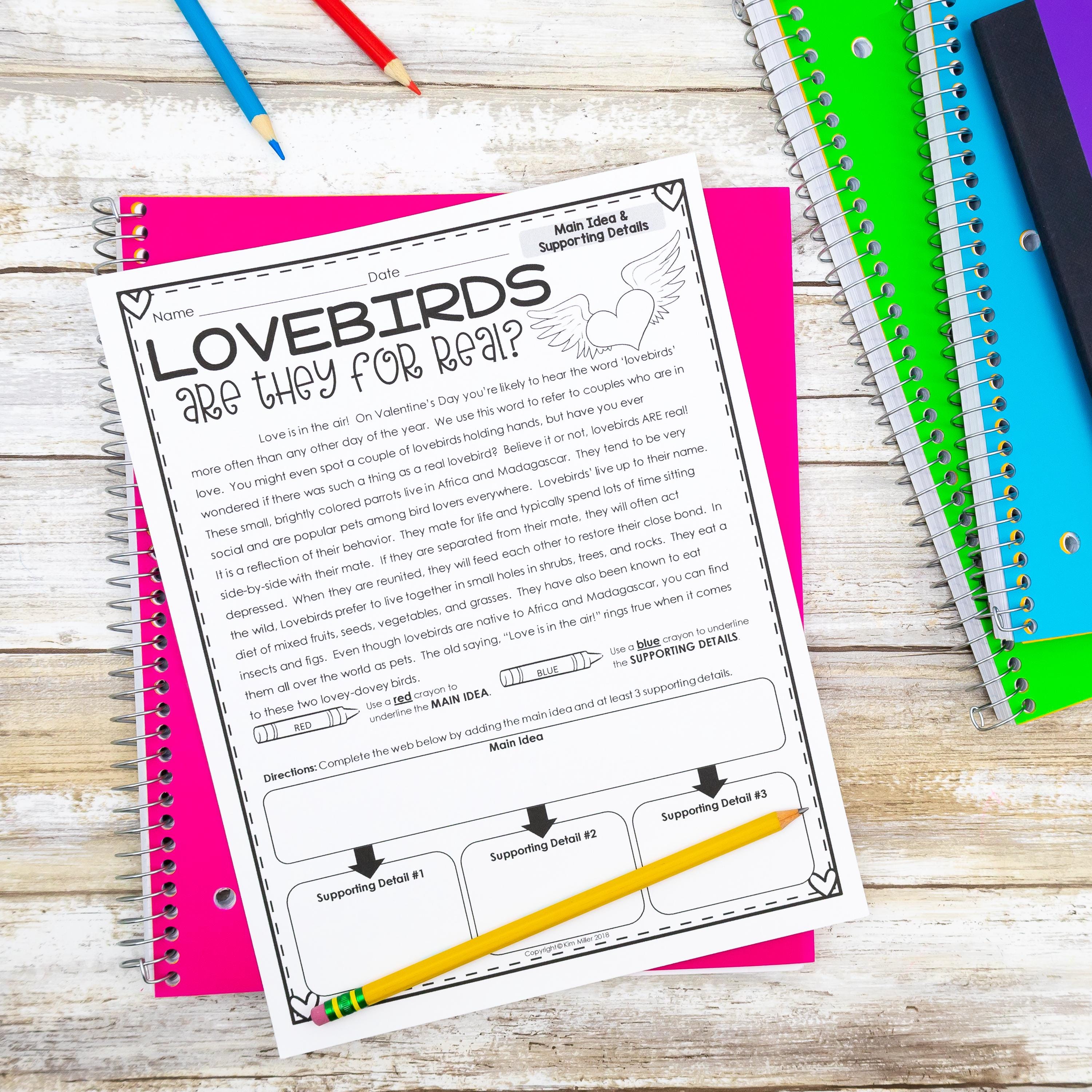 Valentine's Day Math & Reading Activities, 4th 5th Grade (instant ...