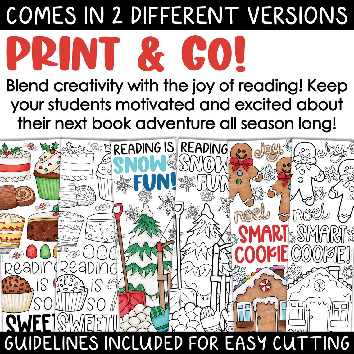 Christmas Winter Bookmark Coloring Activity | Student Gift, Reading ...